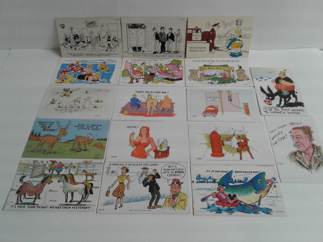 Vintage Variety Linen Comic Funny Postcards Lot of 17 - Etsy