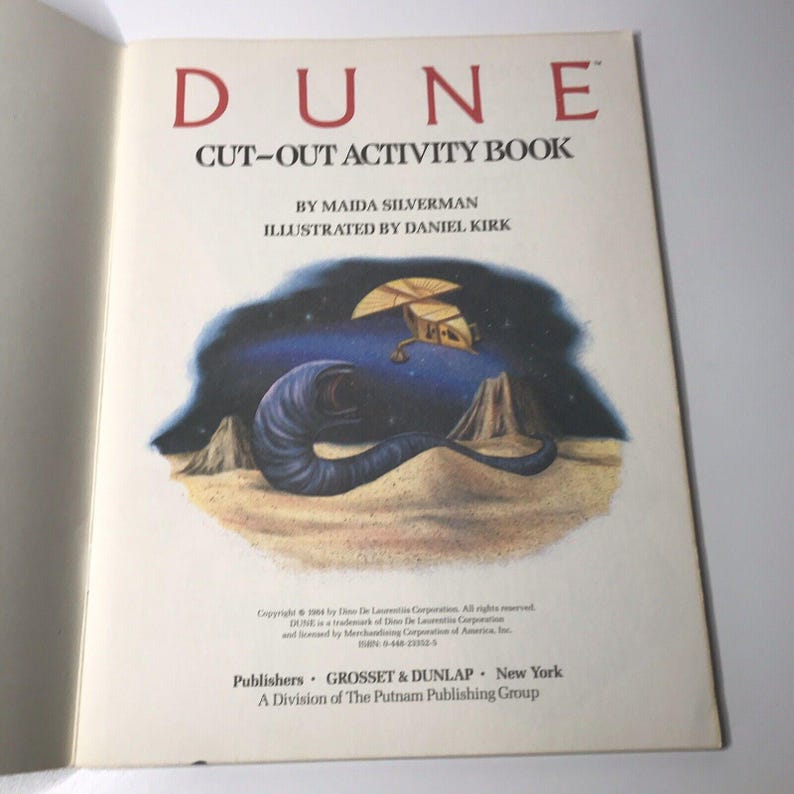 DUNE Cut-out Activity Book Grosset & Dunlap 1984 - Etsy