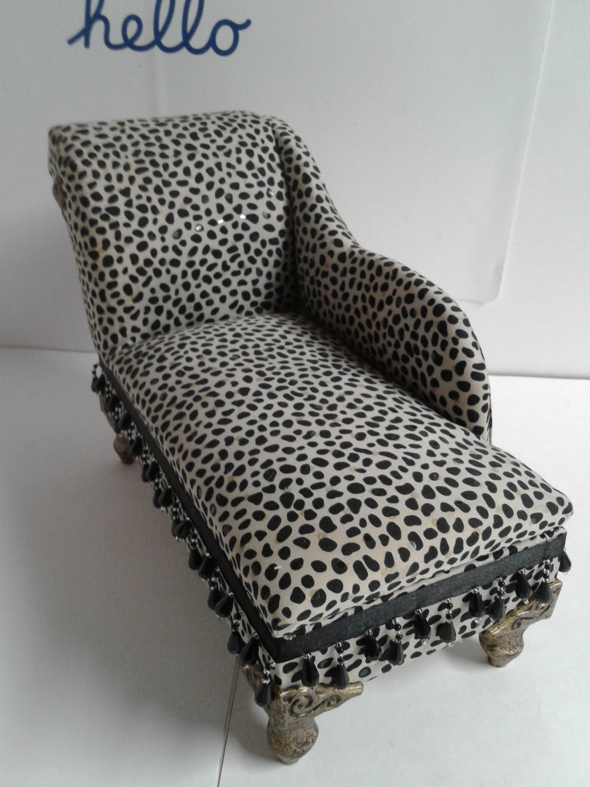 Leopard Print Chaise Lounge Jewelry Box/doll Furniture - Etsy