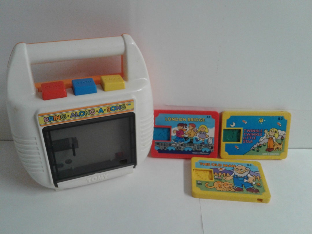 Vintage Tomy Bring Along A Song Wind up Record Player With 3 Tapes ...