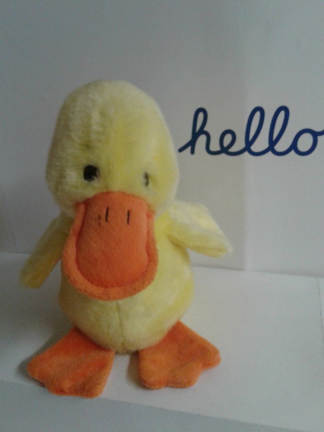 Quackers Duck Yellow Orange Ducky Plush Stuffed Animal - Vintage TY ...