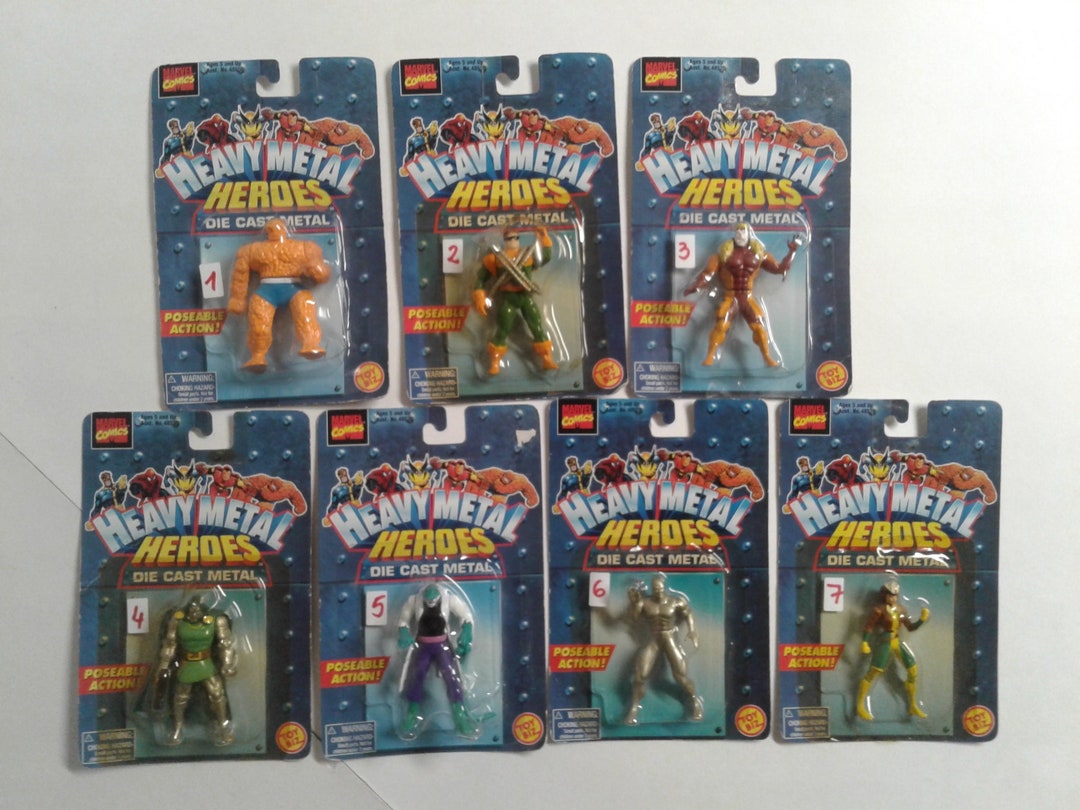 Marvel Comics Heavy Metal Heroes Die-cast Action Figure, 1997 - Etsy