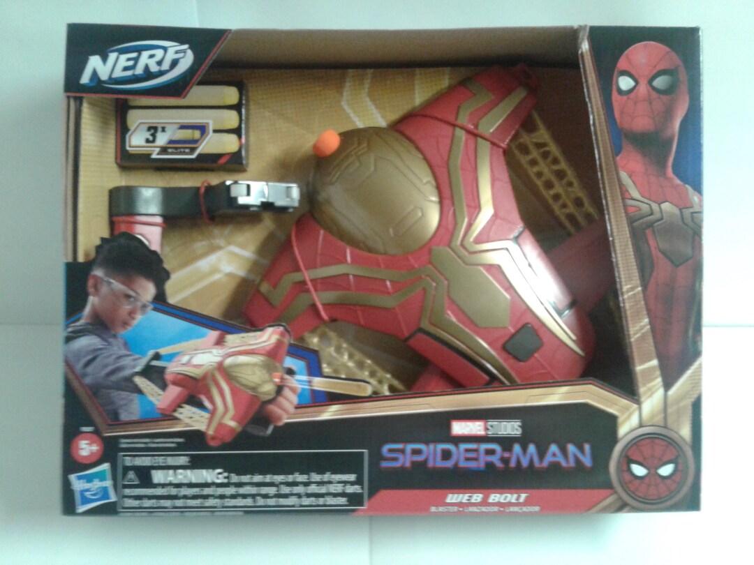 NERF Spider-man Web Bolt Blaster Marvel | Fun Foam Dart Shooter Toy ...