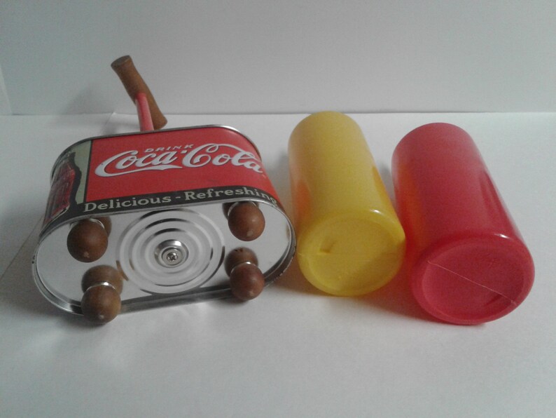 COCA-COLA Condiment Holder Tin Wood & Plastic Mustard Ketchup | Etsy