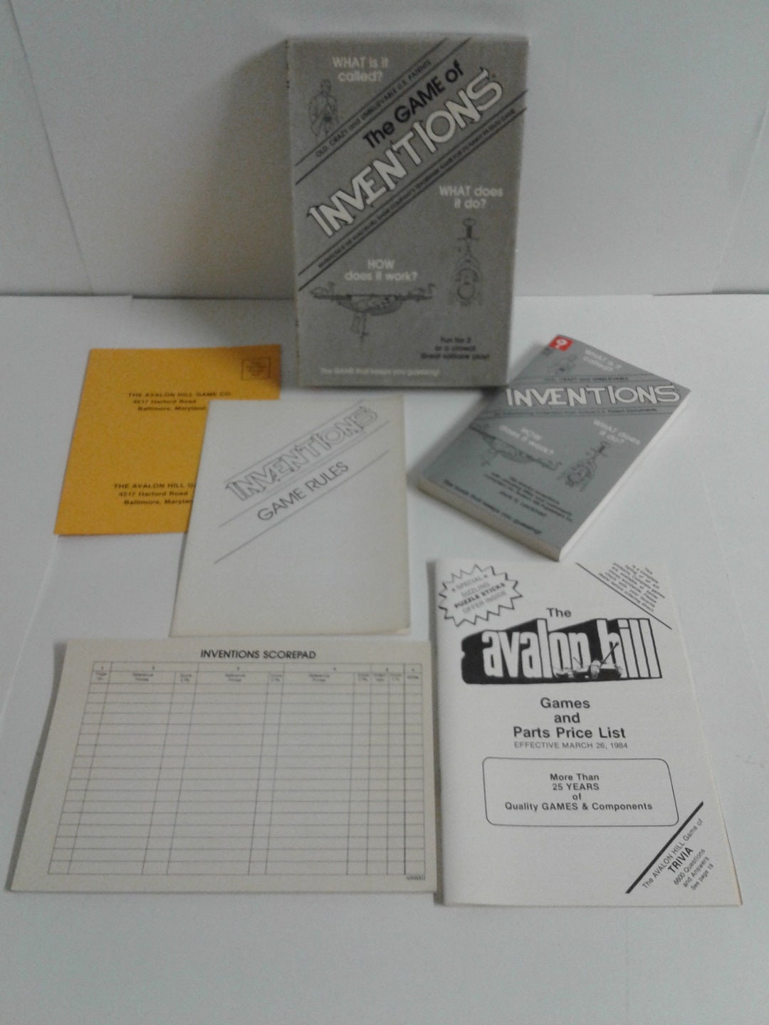 Game of the INVENTIONS Game Board Vintage 1984 Avalon Hill - Etsy