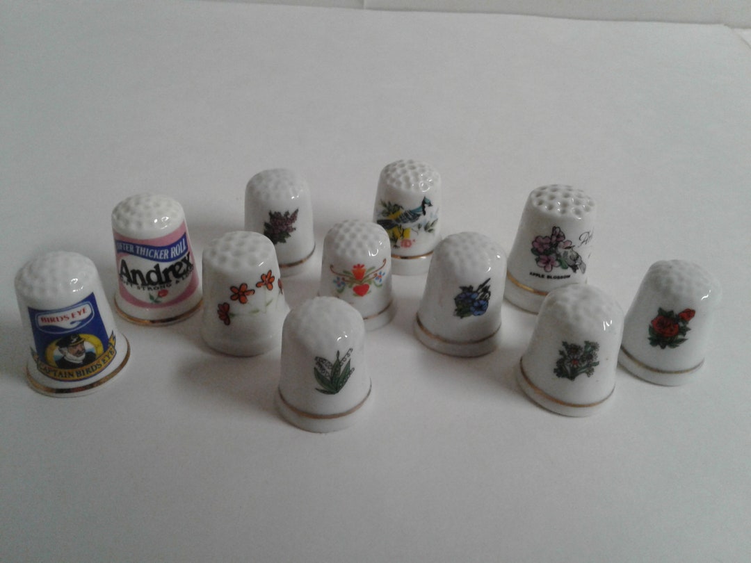 Lot of 11 Fine Bone China Hand Painted Thimbles England - Etsy