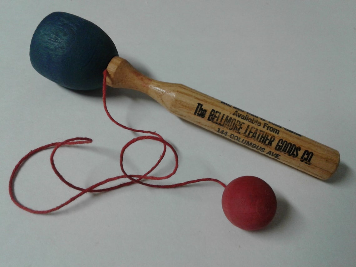 Vintage 70s Wooden Stick Cup & Ball on String Toss Game - Etsy Canada