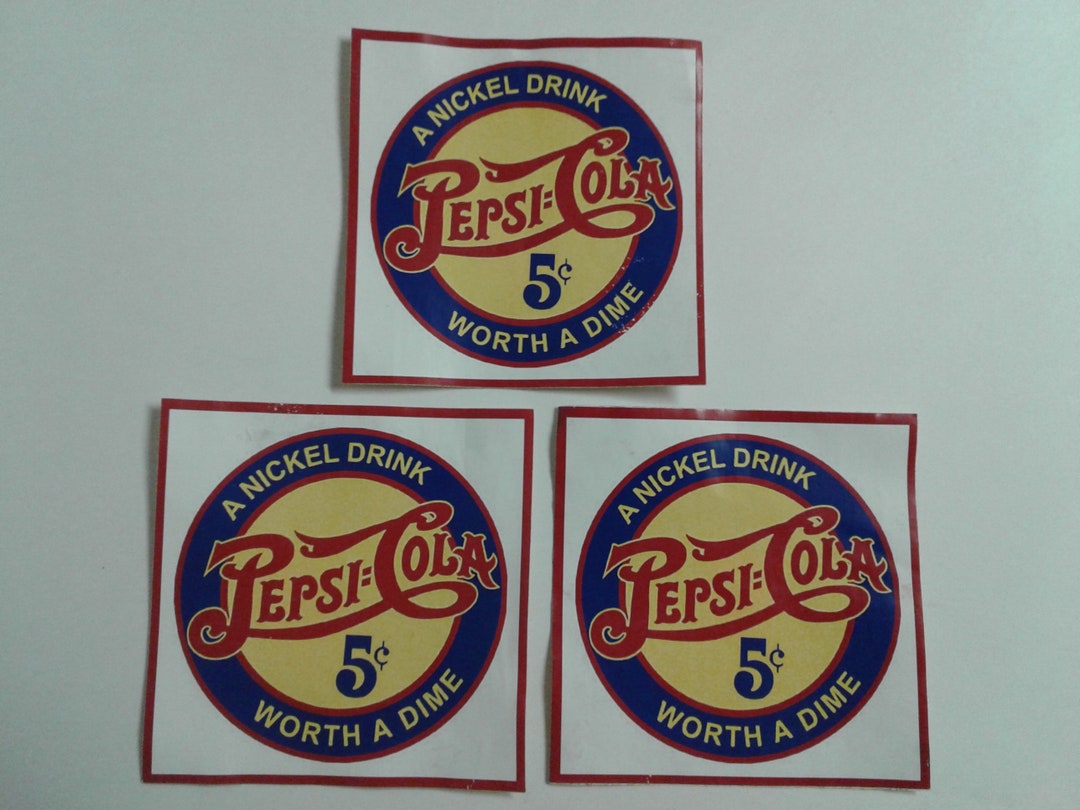 Lot of 3 Vintage PEPSI-COLA Paper Decal - Etsy