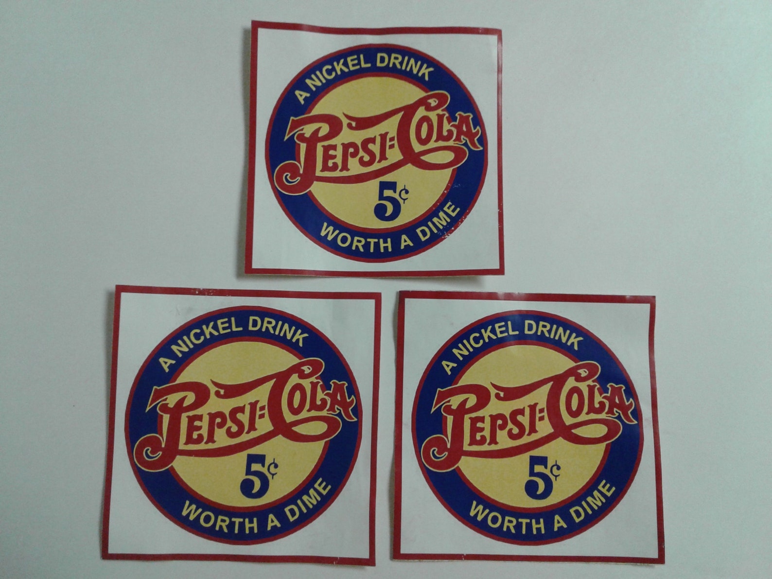 Vintage Pepsi-cola A Nickel Drink Worth A Dime Paper Decal Lot of 3 - Etsy
