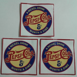 Lot of 3 Vintage PEPSI-COLA Paper Decal - Etsy
