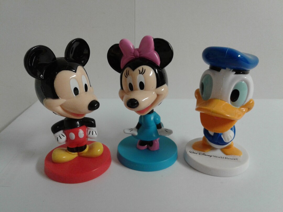 Lot of 3 MICKEY and MINNIE Mouse Mini Bobbleheads Toys - Etsy