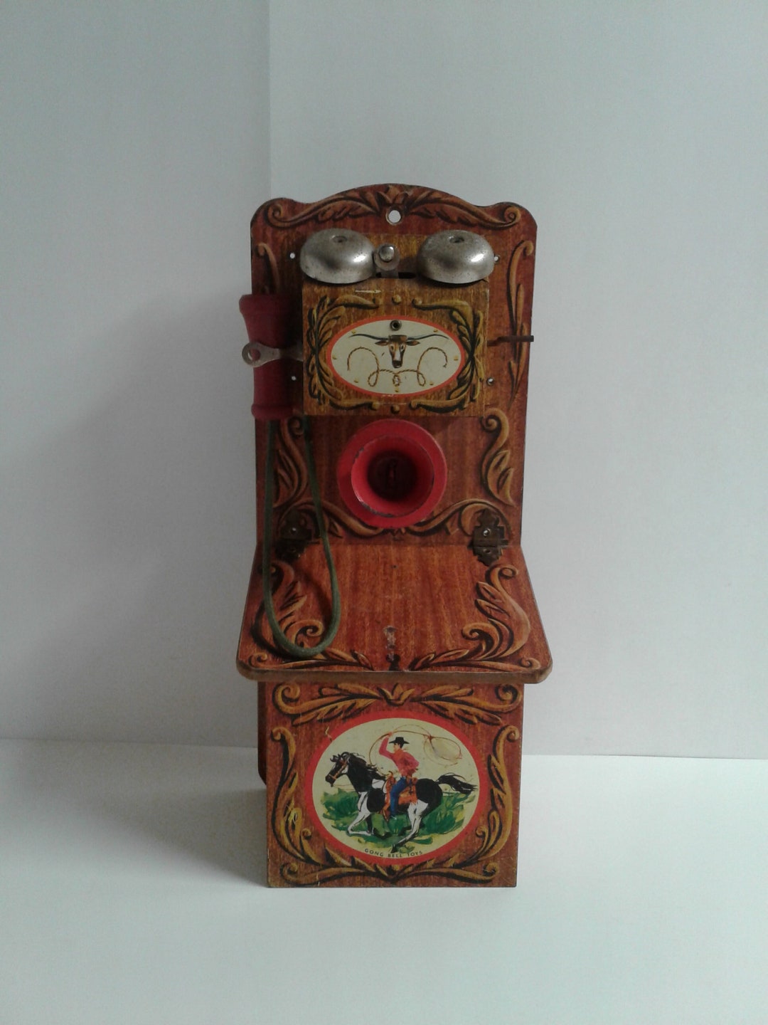 Vintage Gong Bell Toys Cowboy Ranch Complete Toy Phone Vintage 1950s - Etsy