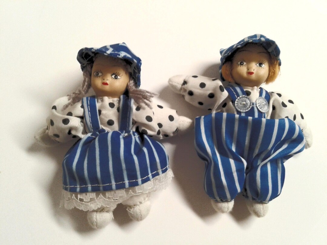 The Twins Clown Dolls Porcelain Face, Sand Body, Hand Painted 5" (4) - Etsy