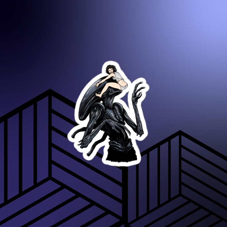 Funny Ripley Xenomorph Sticker, Alien Movie Parody, Space Hugger ...