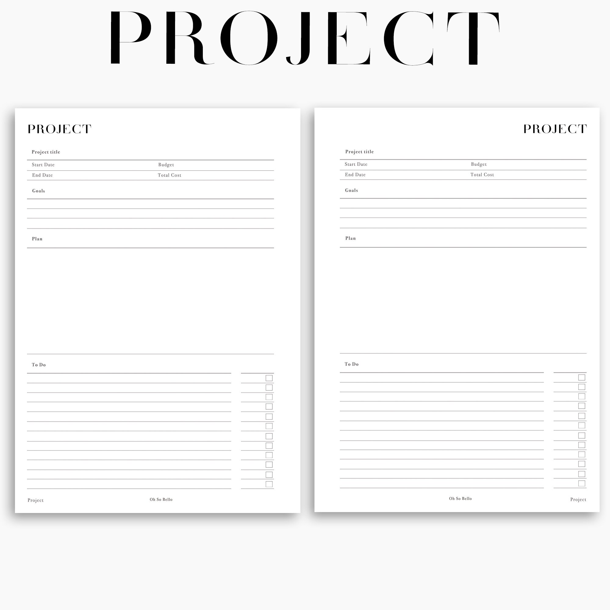 A5 Project Planner Inserts: Printable Planner Refill (digital Download ...