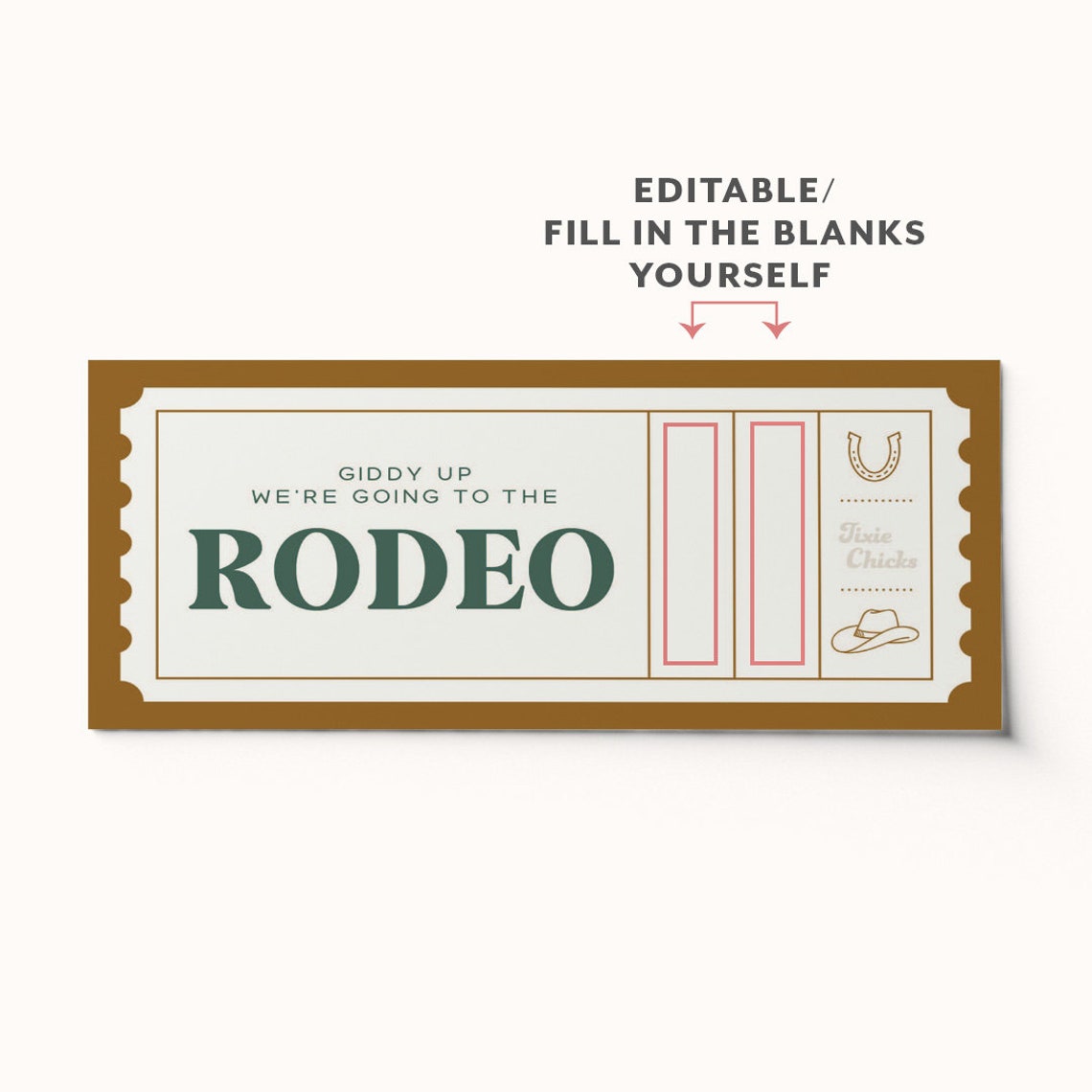 Custom Rodeo Ticket Voucher • Surprise Activity • BEST SELLER • Custom ...