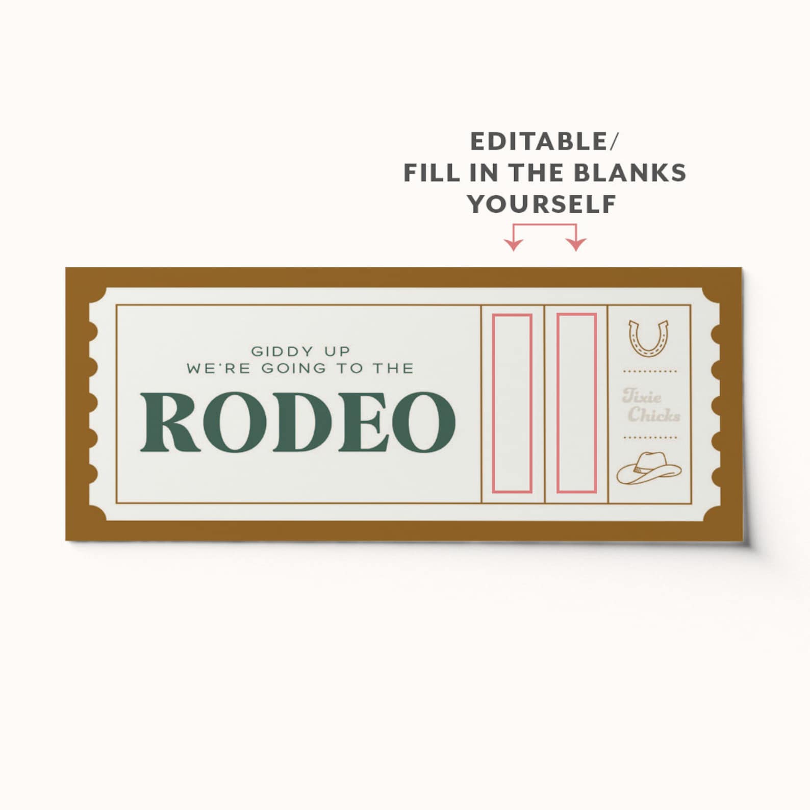Custom Rodeo Ticket Voucher • Surprise Gift (editable PDF) - Etsy