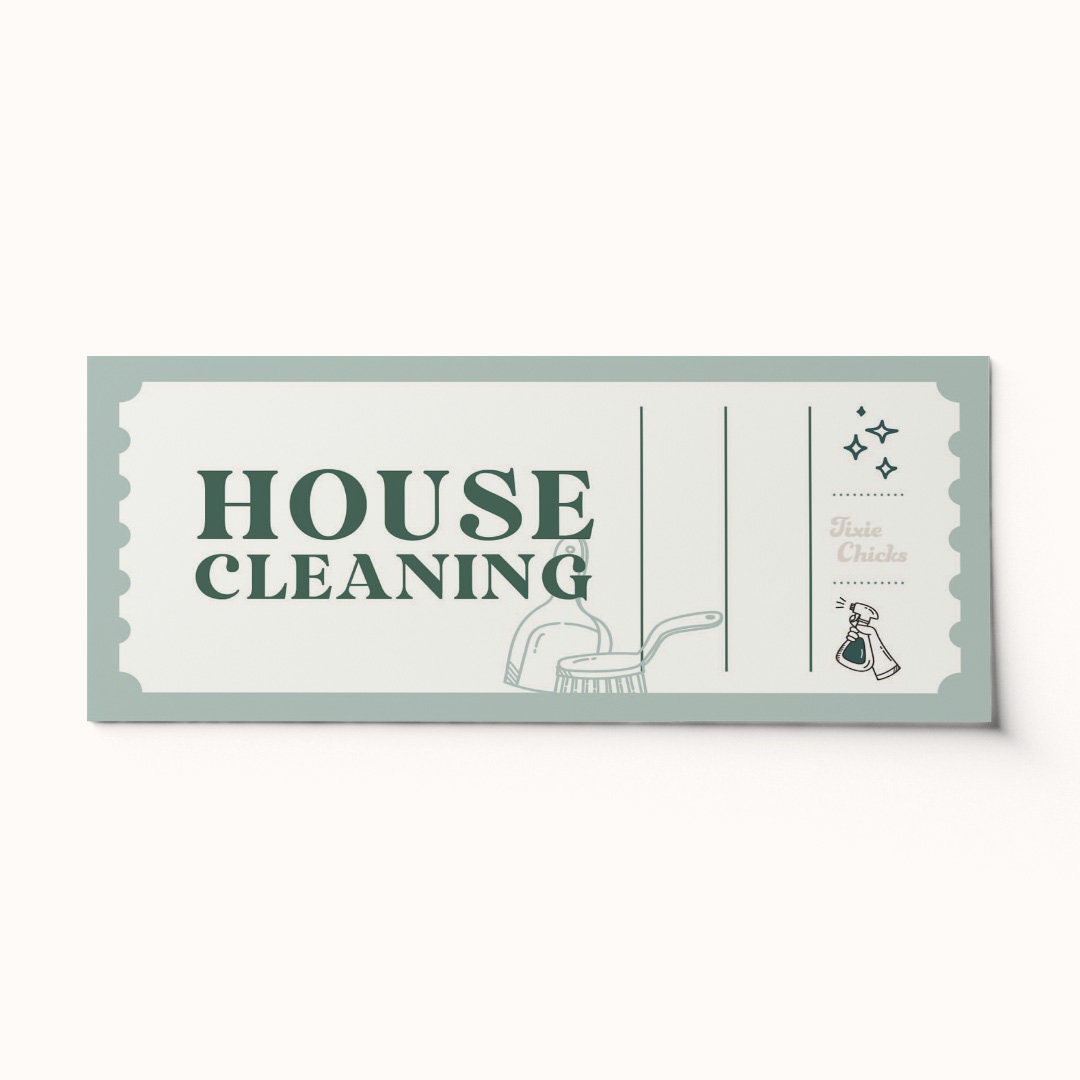 Custom House Cleaning Ticket Voucher • Surprise Ticket • BEST SELLER ...