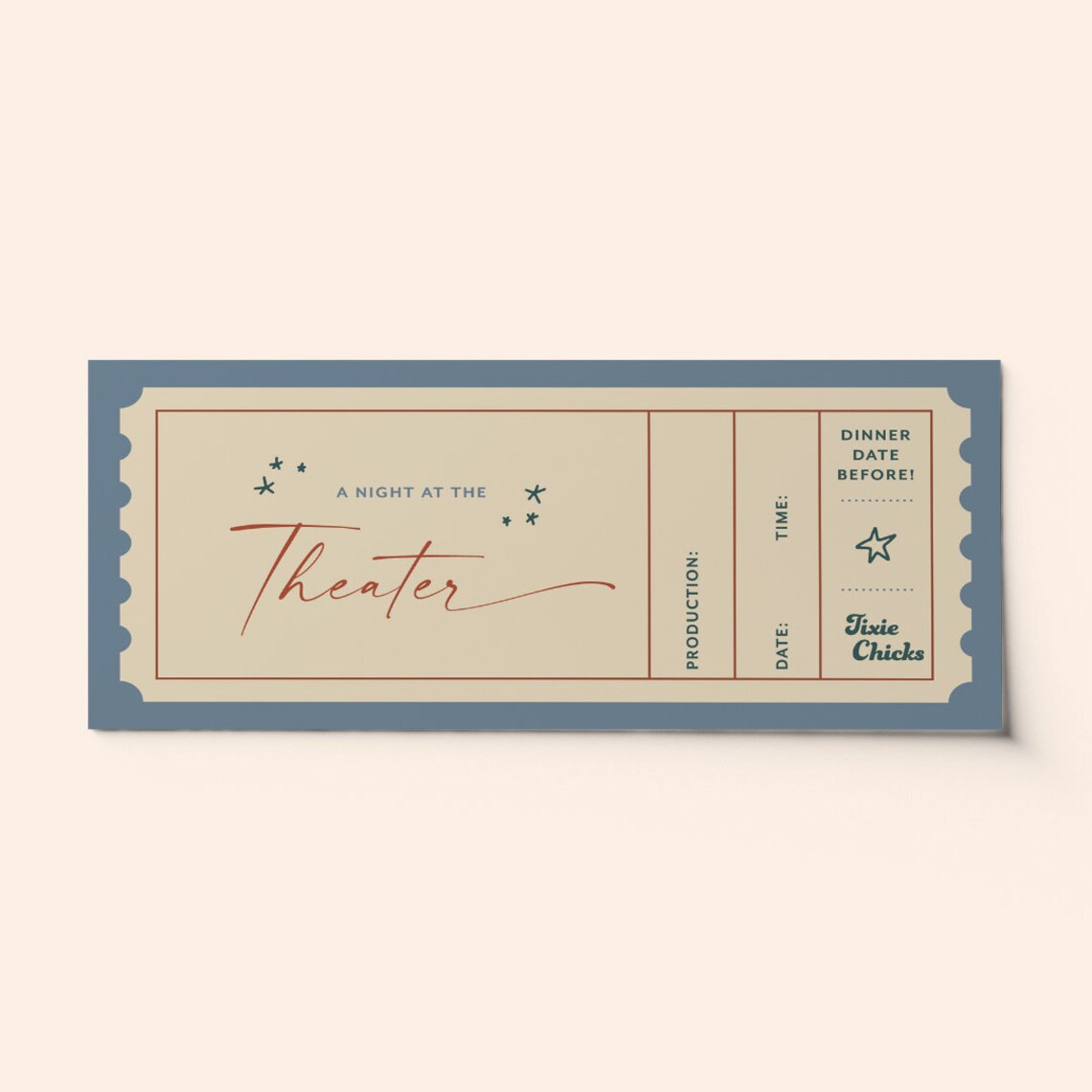 Custom Theater Ticket Voucher Surprise Gift Activity BEST - Etsy