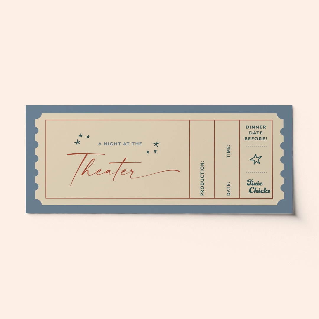 Custom Theater Ticket Voucher Surprise Gift Activity BEST - Etsy