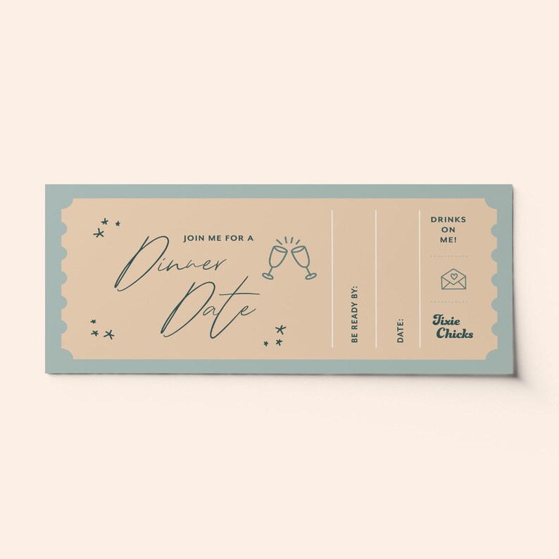 Custom Dinner Date Ticket Voucher Surprise Activity BEST - Etsy