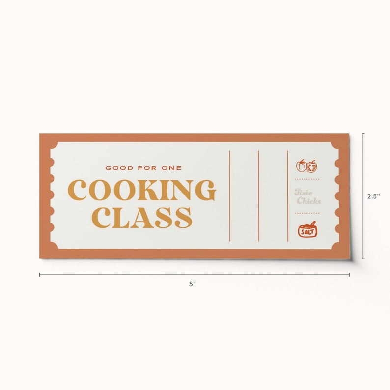 Custom Cooking Class Ticket Voucher • Surprise Activity • BEST SELLER ...
