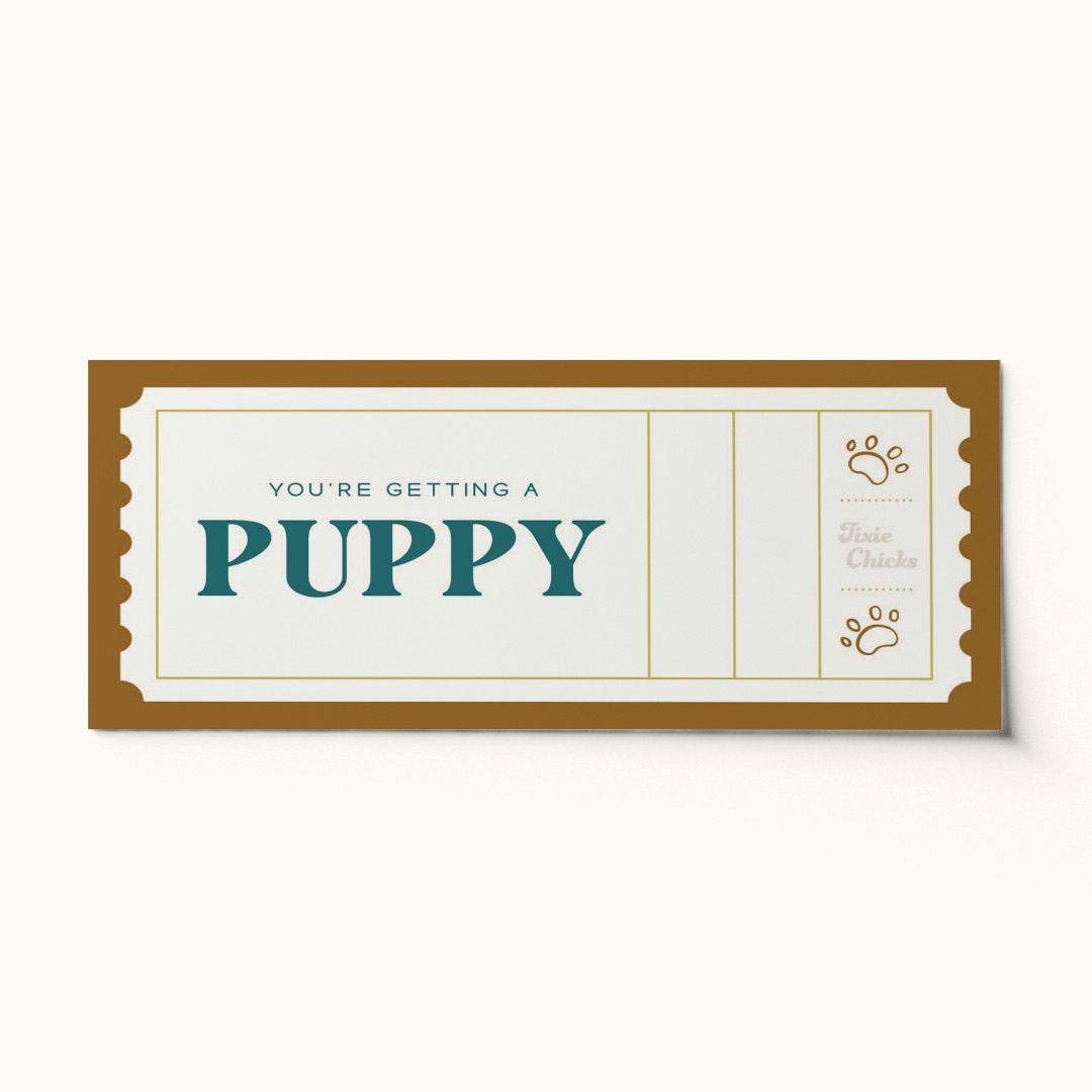 Custom Puppy/dog Ticket Voucher • Surprise Gift • BEST SELLER • Custom ...