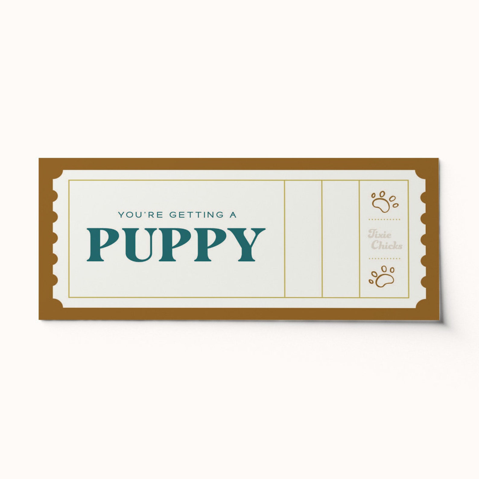 Custom Puppy/dog Gift Ticket Voucher • Editable PDF Coupon - Etsy