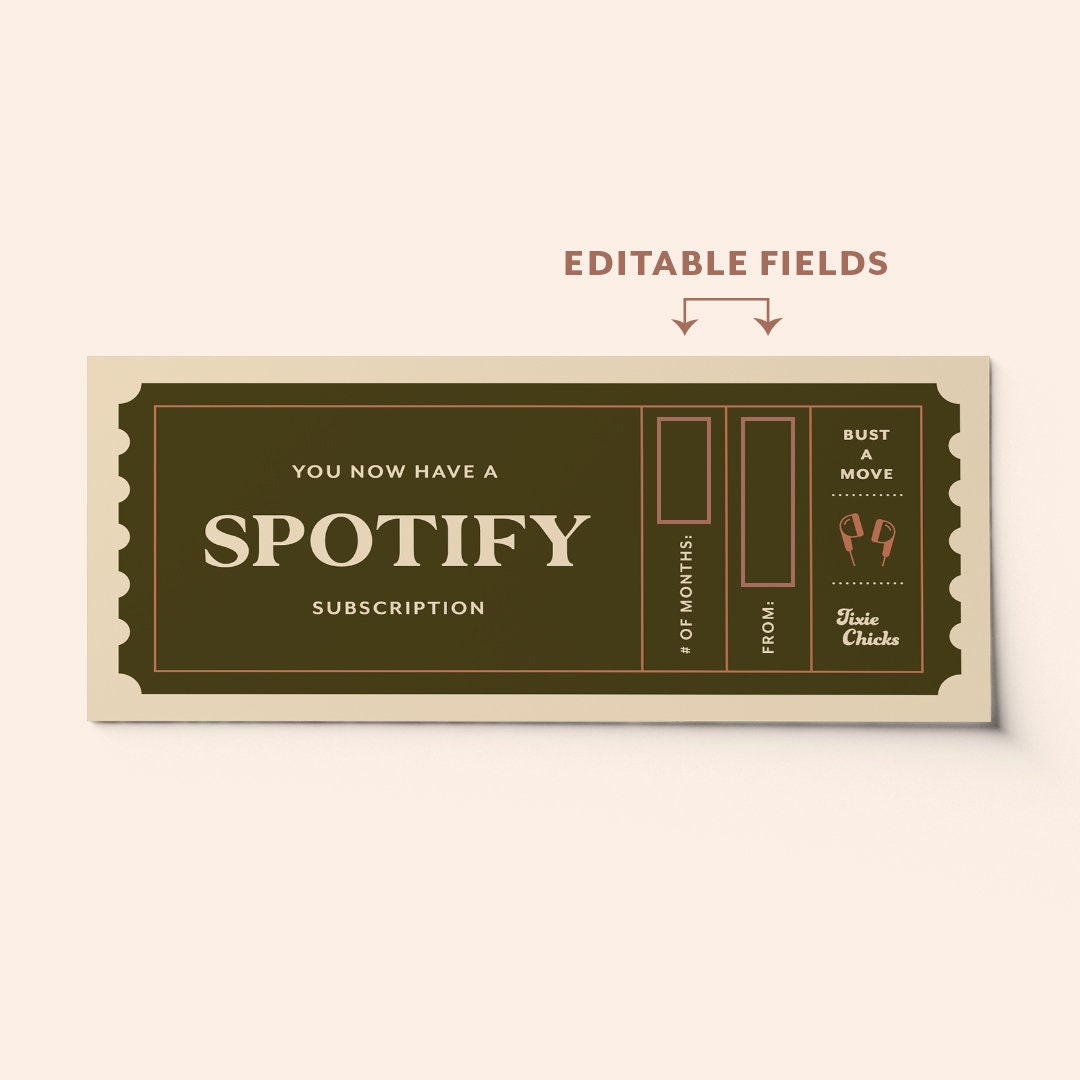 Custom Spotify Subscription Ticket Voucher • Surprise Gift • BEST ...