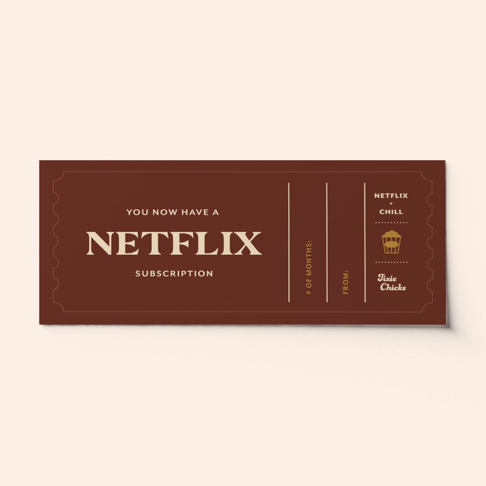 Custom Netflix Subscription Ticket Voucher Surprise Gift - Etsy