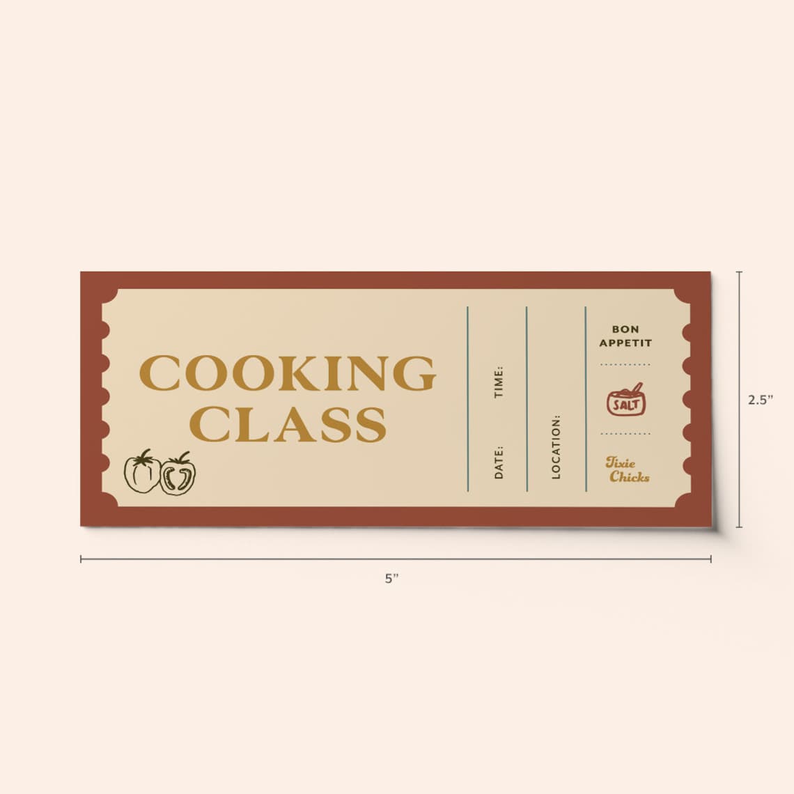 Custom Cooking Class Ticket Voucher Surprise Activity BEST - Etsy