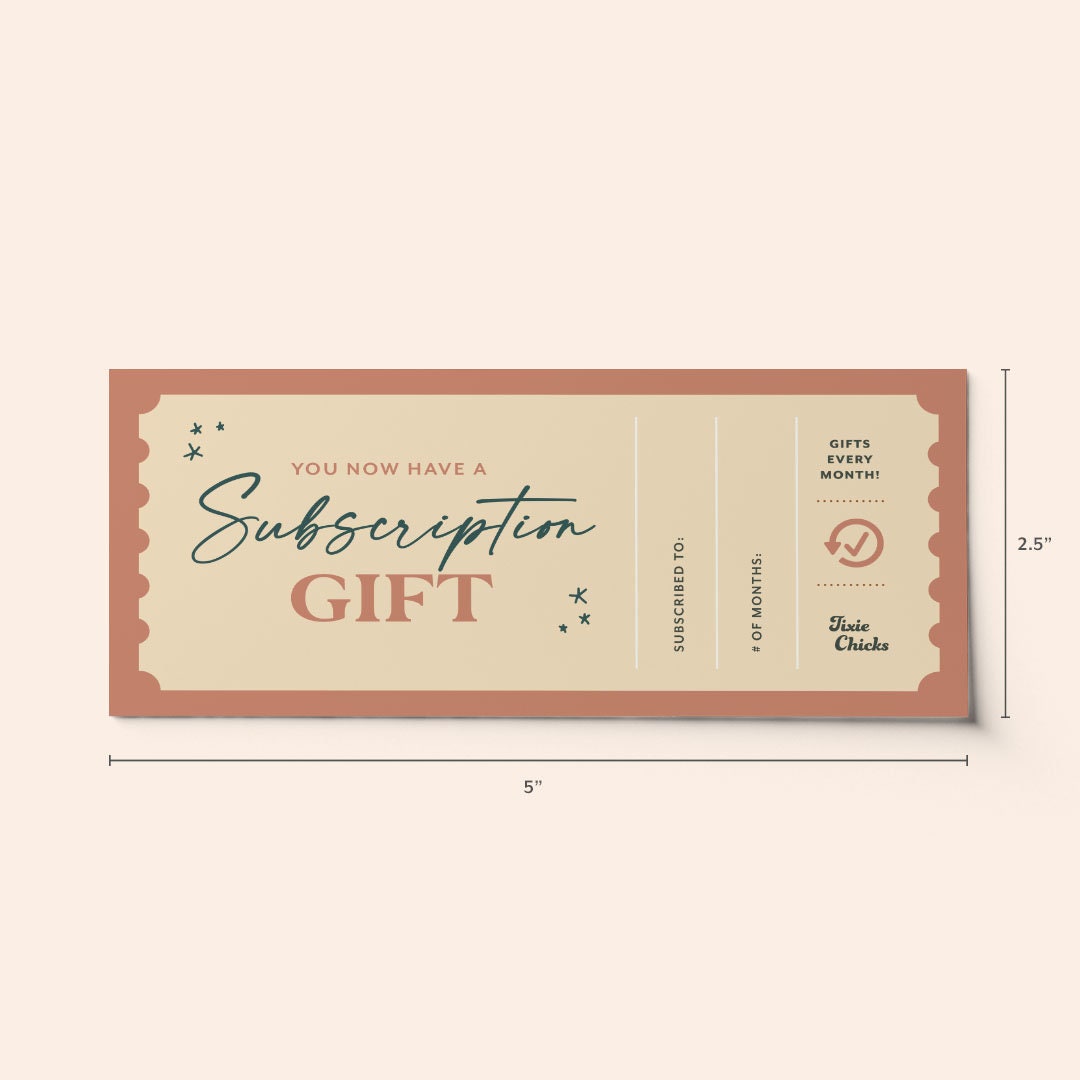 Custom Subscription Ticket Voucher Surprise Gift BEST - Etsy