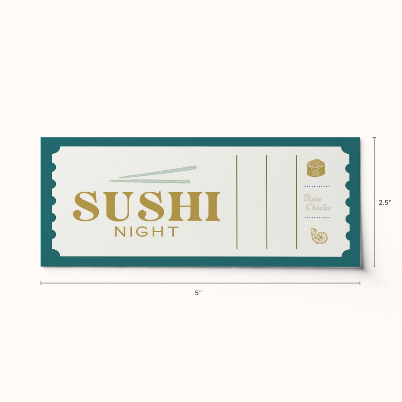 Custom Sushi Night Ticket Voucher • Surprise Gift (editable PDF) - Etsy