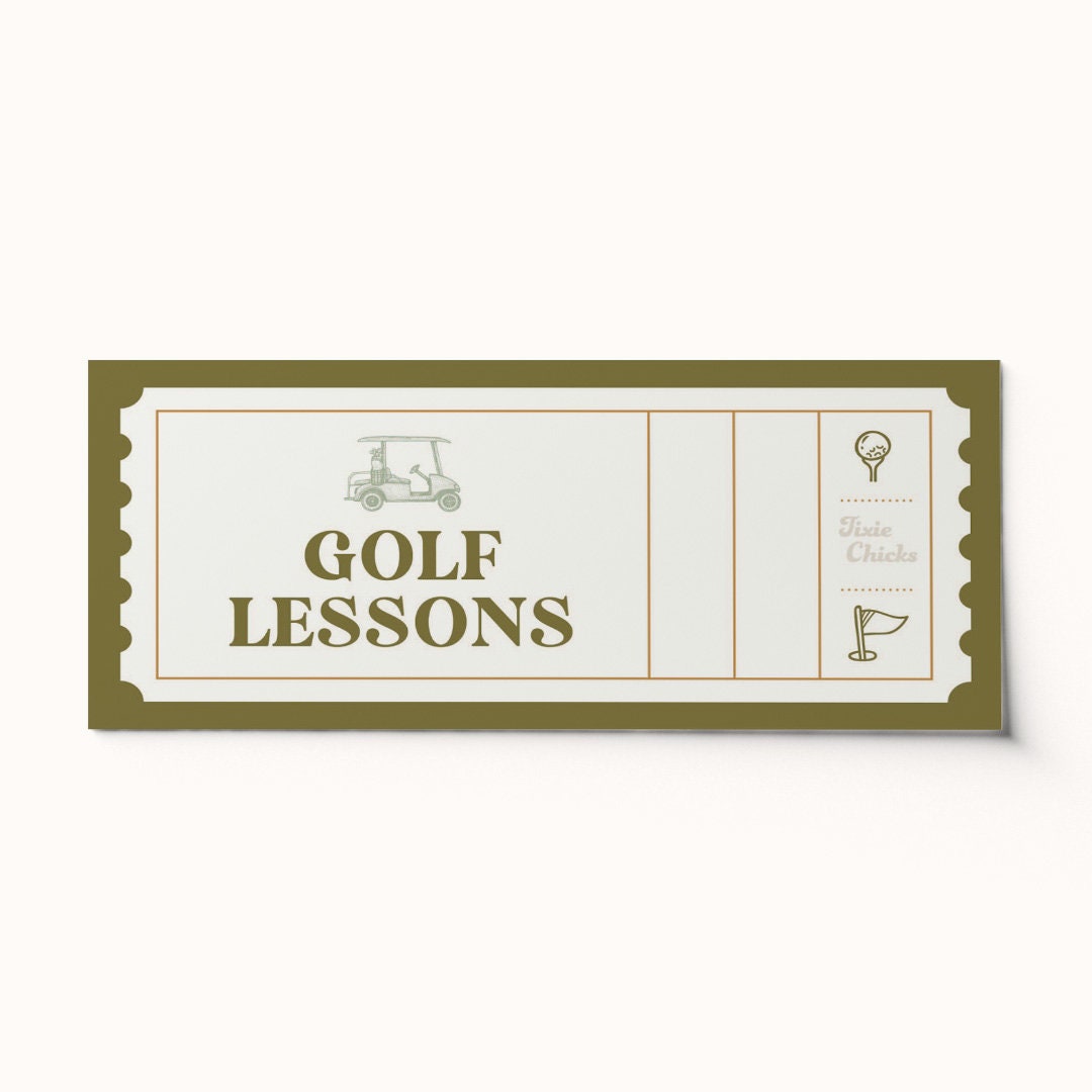 Custom Golf Lessons Ticket Voucher • Surprise Activity • BEST SELLER ...