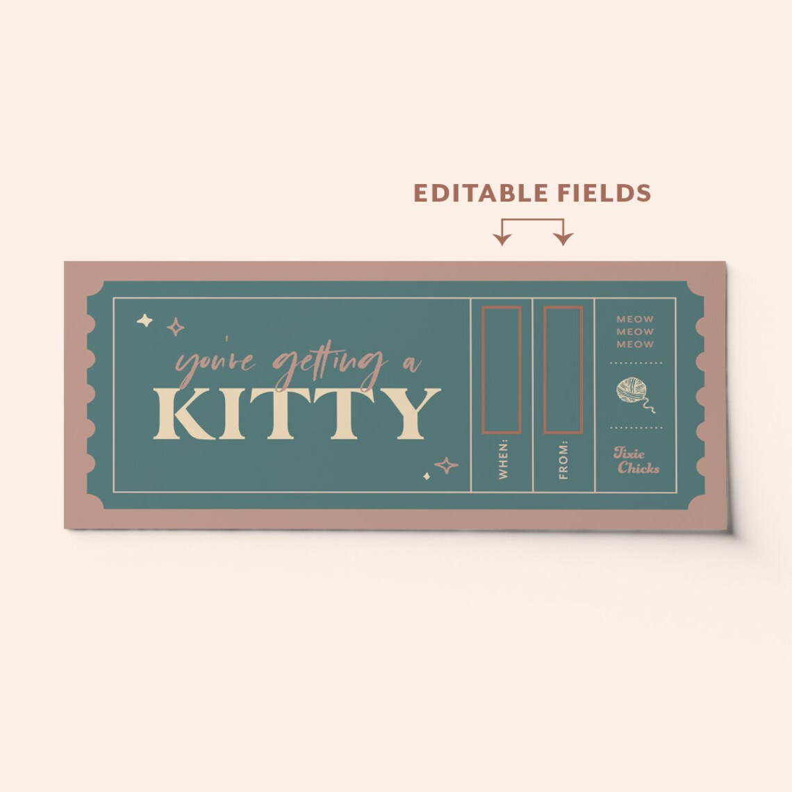 Custom Kitten Cat Ticket Voucher Surprise Gift Ticket BEST - Etsy