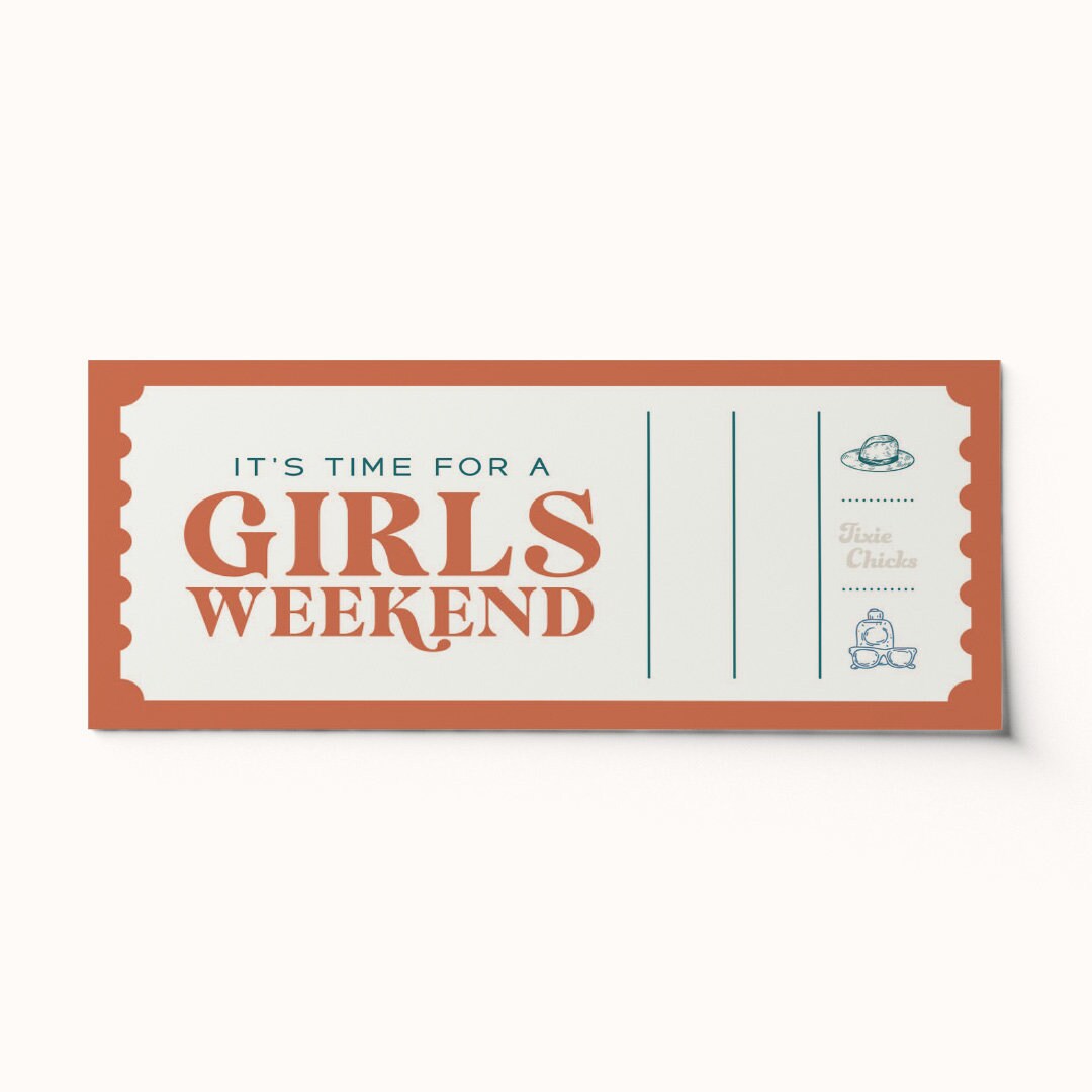 Custom Girls Weekend Ticket Voucher • Surprise Trip Activity • BEST ...