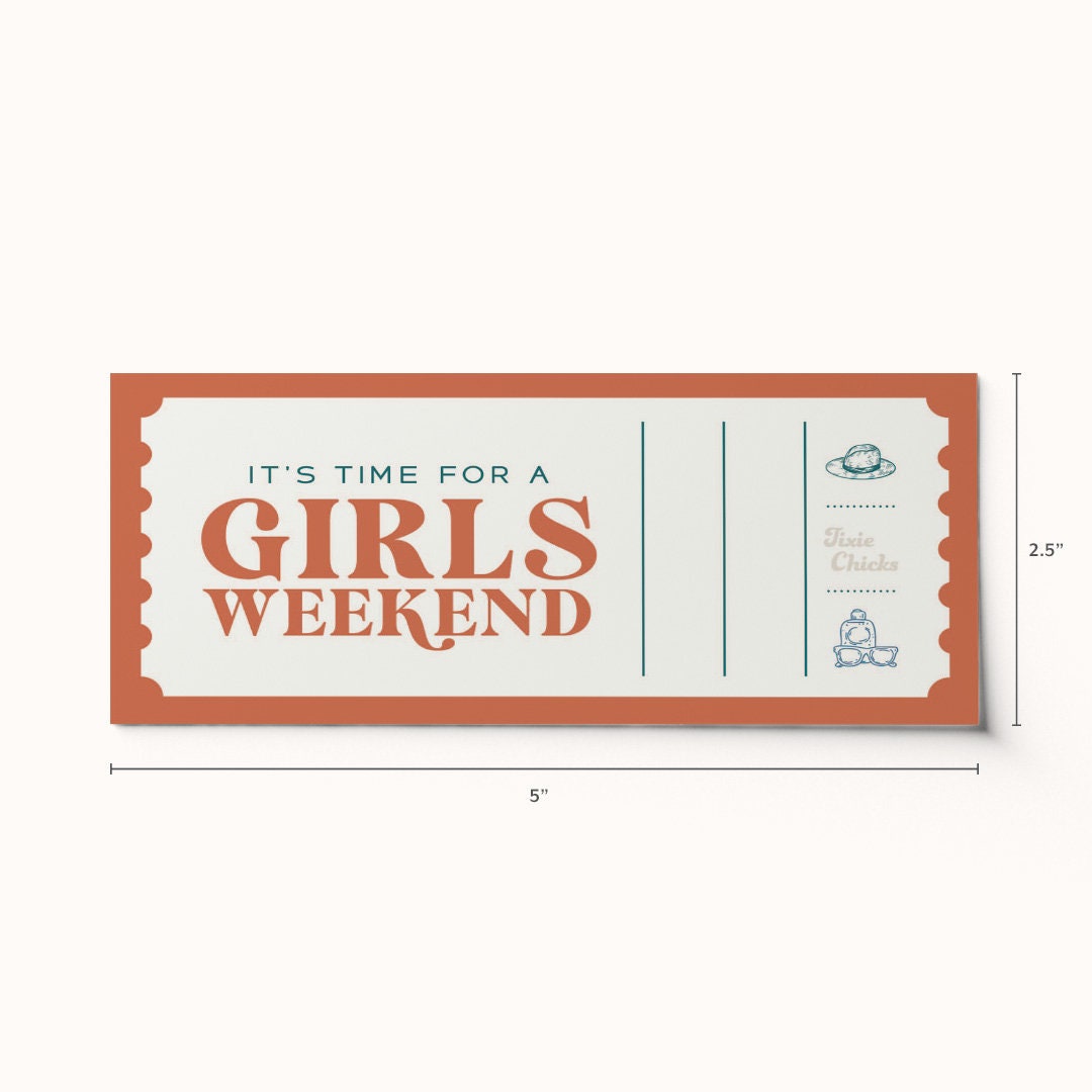 Custom Girls Weekend Ticket Voucher • Editable PDF Coupon - Etsy