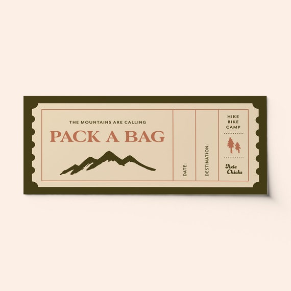 Custom Adventure Ticket Voucher Surprise Adventure Activity | Etsy