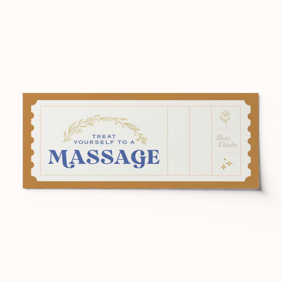 Custom Massage Gift Ticket • Editable PDF Voucher - Etsy