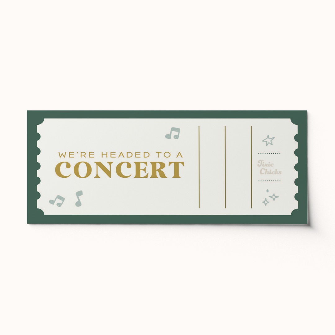 Custom Concert Trip Ticket Voucher • Surprise Trip Activity • BEST ...