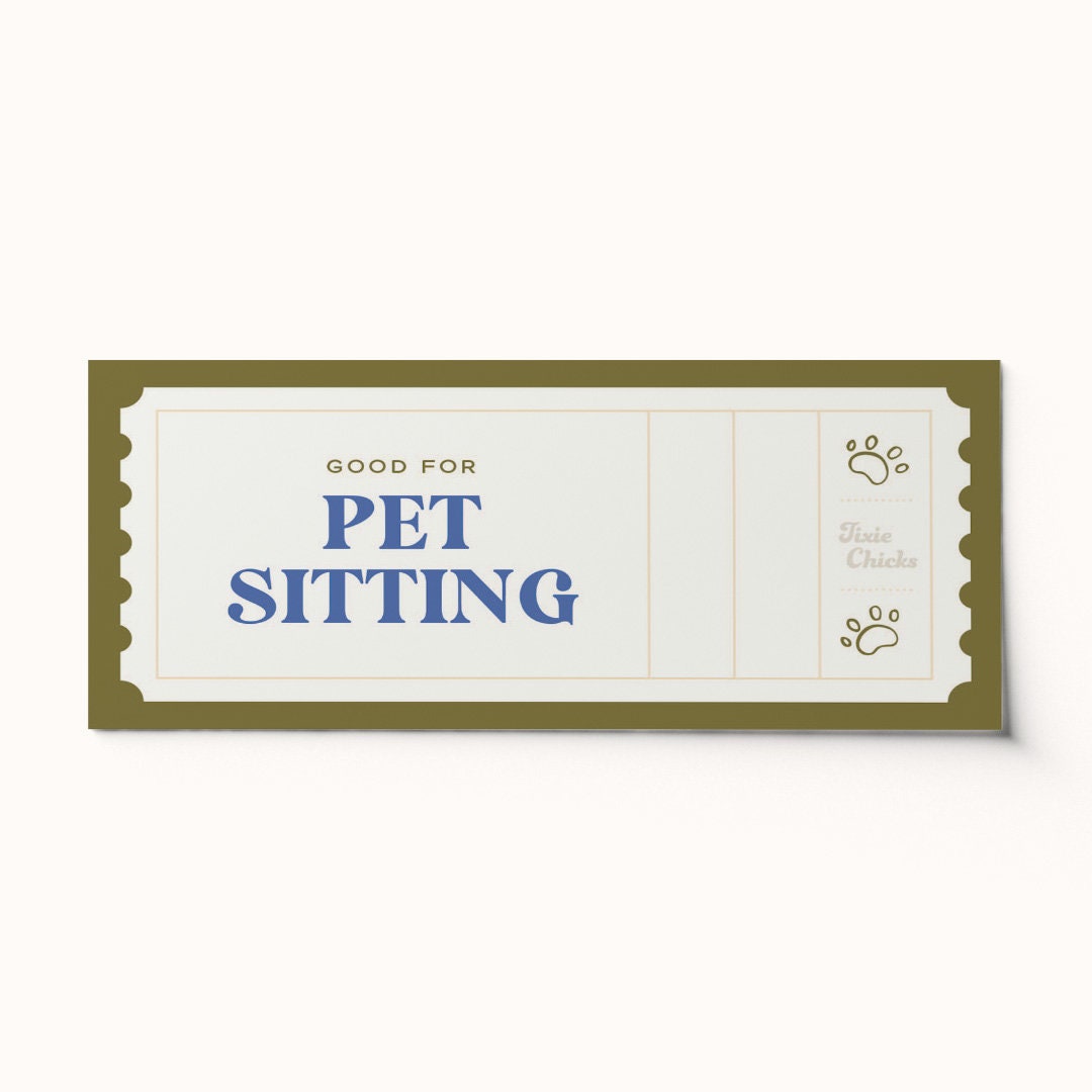 Custom Pet Sitting Ticket Voucher • Surprise Activity • BEST SELLER ...