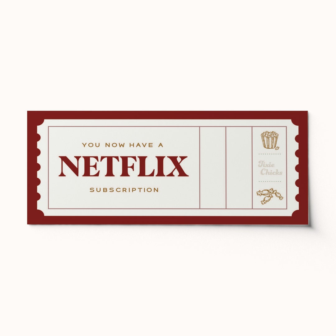 Custom Netflix Subscription Ticket Voucher • Surprise Gift • BEST ...