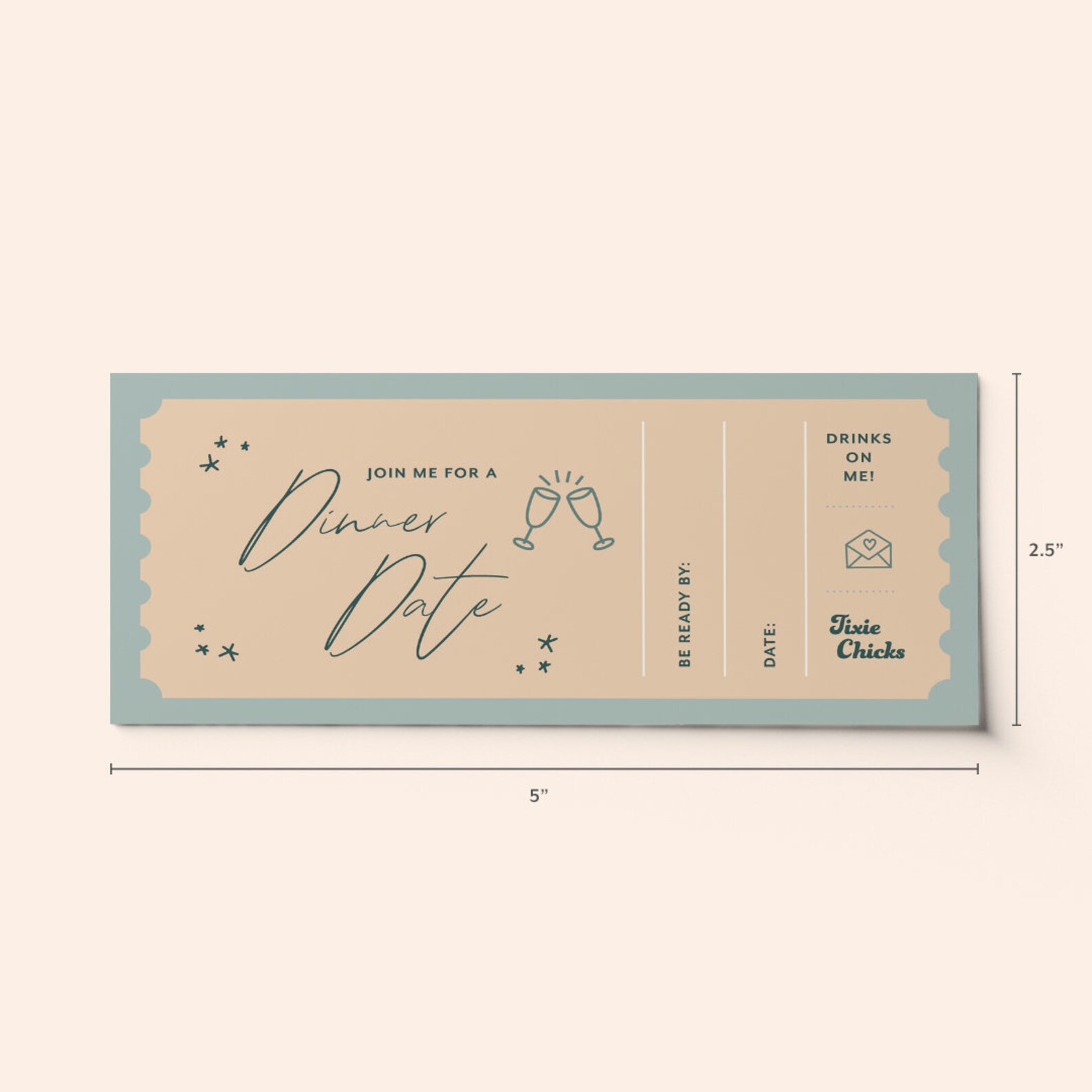 Custom Dinner Date Ticket Voucher Surprise Activity BEST - Etsy