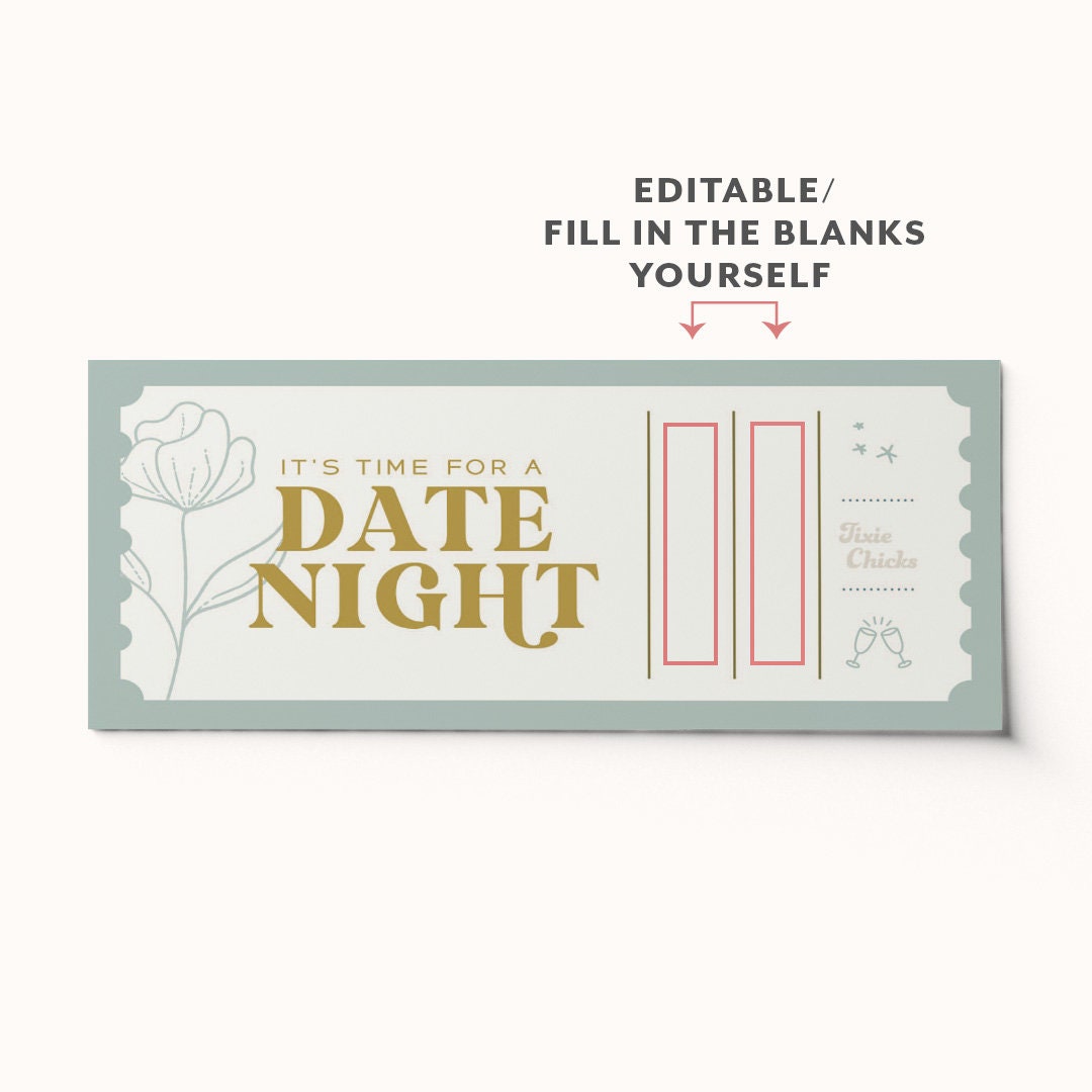 Custom Date Night Ticket Voucher • Surprise Activity • BEST SELLER ...