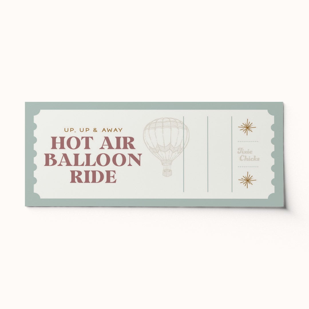 Custom Hot Air Balloon Ride Ticket Voucher • Surprise Activity • BEST ...