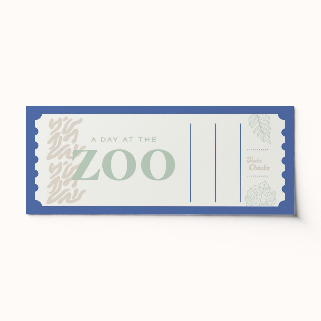 Custom Zoo Ticket Voucher • Surprise Trip Activity • BEST SELLER ...