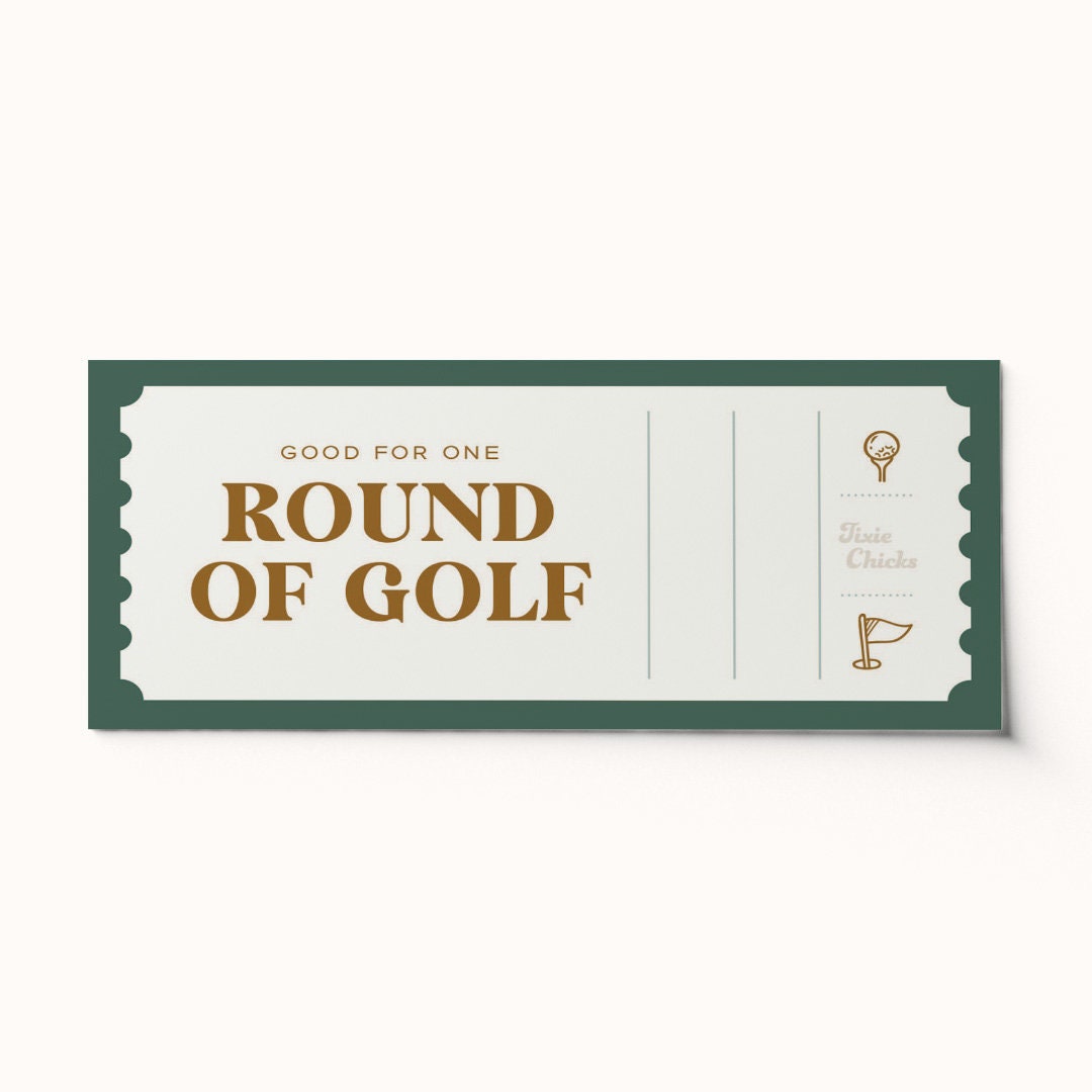 Custom Round of Golf Ticket Voucher • Surprise Activity • BEST SELLER ...