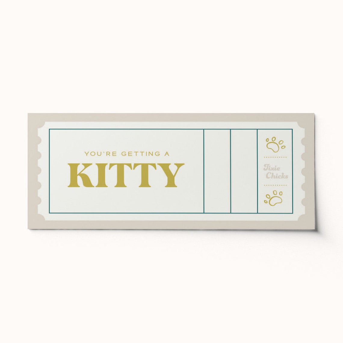 Custom Kitten Cat Ticket Voucher • Surprise Gift Ticket • BEST SELLER ...