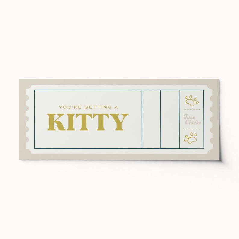 Custom Kitten Cat Ticket Voucher • Surprise Gift Ticket • BEST SELLER ...