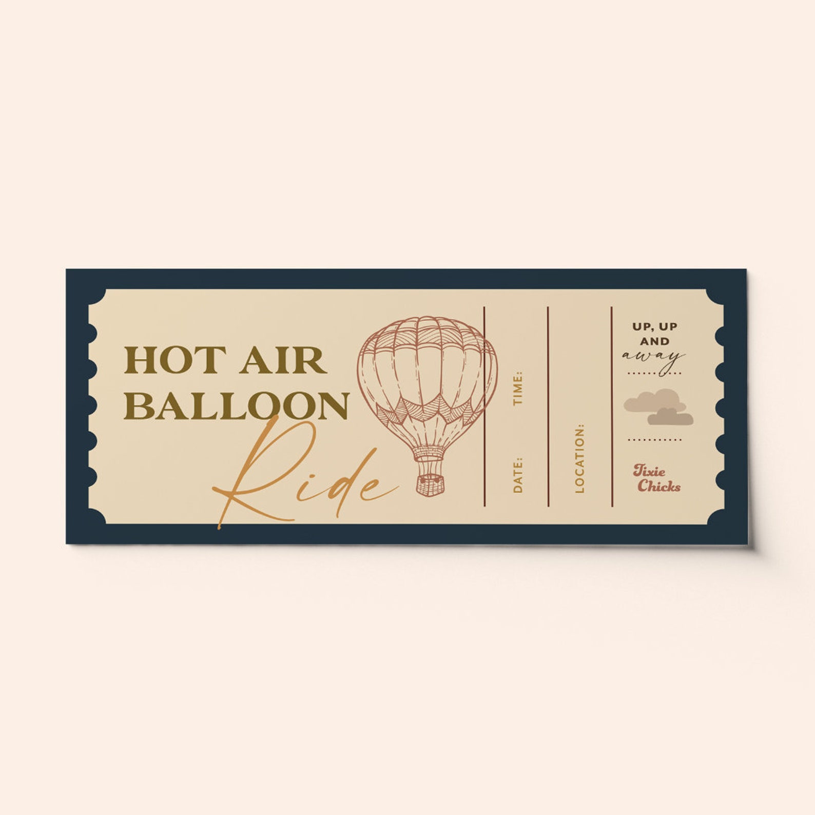 Custom Hot Air Balloon Ride Ticket Voucher Surprise Activity - Etsy